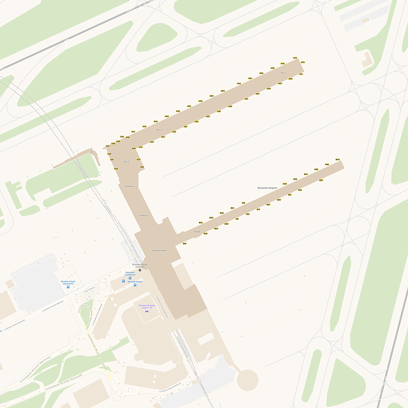 Brussels Airport airport map | Brussels (BRU) terminal overview ...