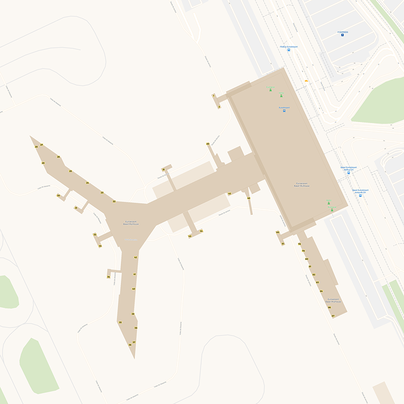 EuroAirport Basel Mulhouse Freiburg airport map | Basel, Switzerland ...