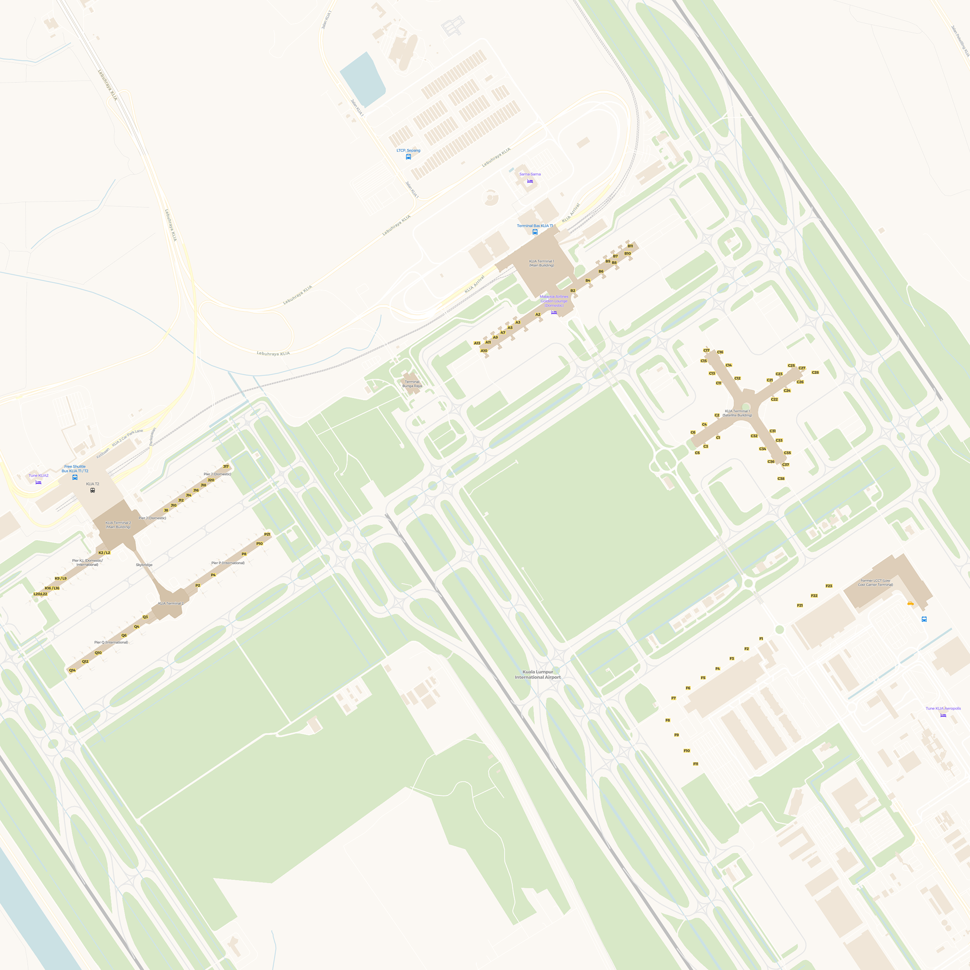 Kuala Lumpur International Airport airport map | Kuala Lumpur (KUL ...