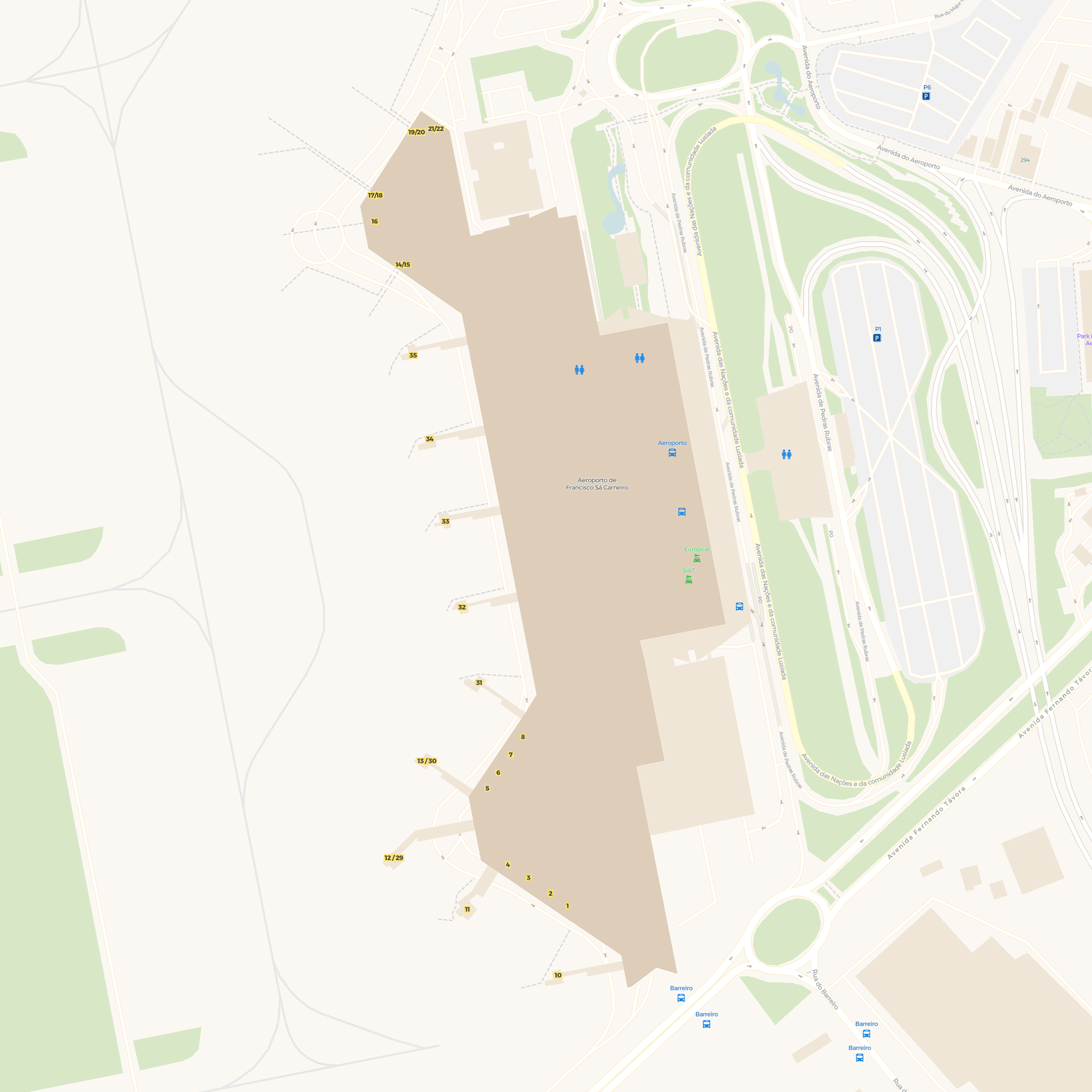 Porto Airport Airport Map Porto OPO Terminal Overview Airport